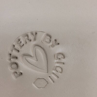 Custom Clay Stamp With Name and Heart Drawing, Stamp for Fresh Clay for ...