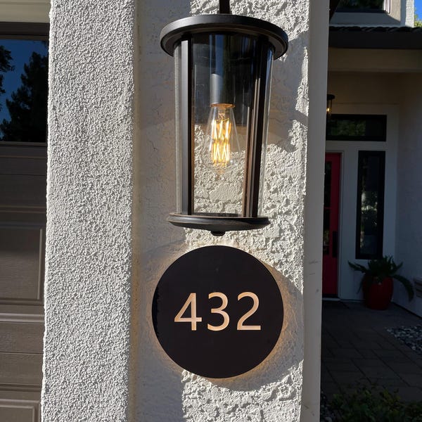 Lighted House Numbers,led Lighted House Number,metal Address Plaque ...