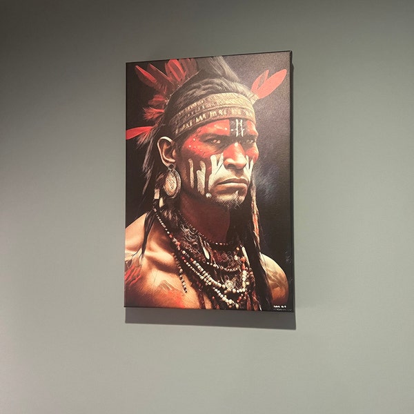 Puerto Rico Wall Art Taino Warrior Painting Latino Art Large Painting ...