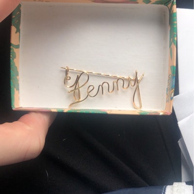 Wire Name Pin 14K Rose Gold Fill Name Jewelry Personalized Name Pin ...