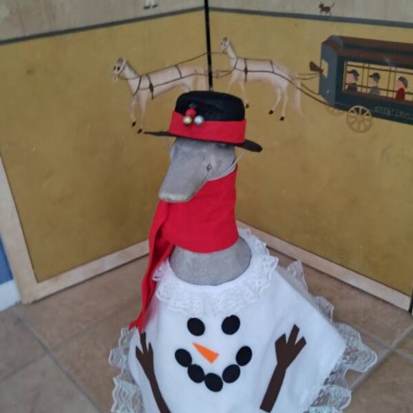 Snowman Goose Outfit: Winter Porch Decor, Large (24-27 Inch) - Etsy