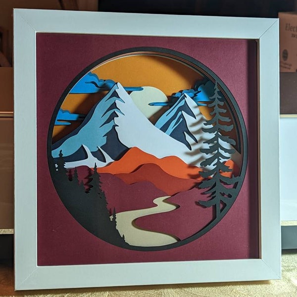 3d Mountains Svg - Shadow Box Svg, Nature Svg - Etsy