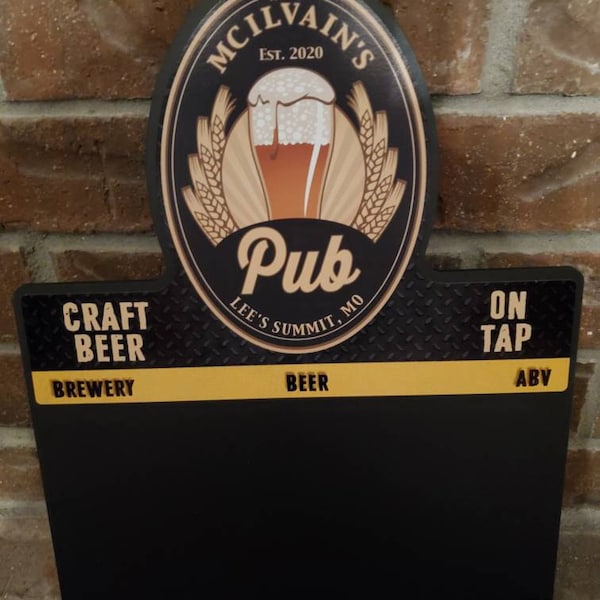 Custom Beer Menu Board Chalkboard | Personalized Menu Board | Tap House ...