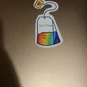 Lgbtea Vinyl Sticker Illustration Pun Funny Lgbtq Pride Artwork Tea ...