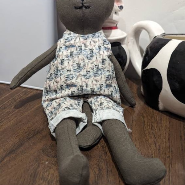 Cat sewing pattern, 12 stuffed cat doll with clothes, pdf tutorial ...