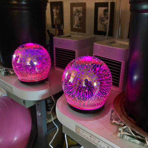 Air Diffuser Glass Colorful Firework Essential Oil Mist Humidifier ...