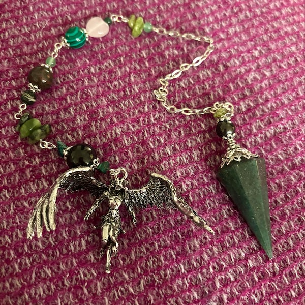 Angel Aura Quartz Pendulum With Large Wing, Aids Insight and Connection ...