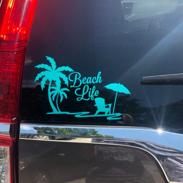 Beach Life Vinyl Decal, Beach Life Sticker, Car Window Decal, Beach ...