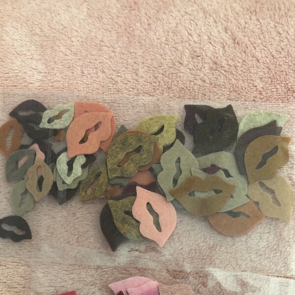 Wool Felt Lips Die Cuts 50 Total Shades of Browns & Nudes stock Photo ...