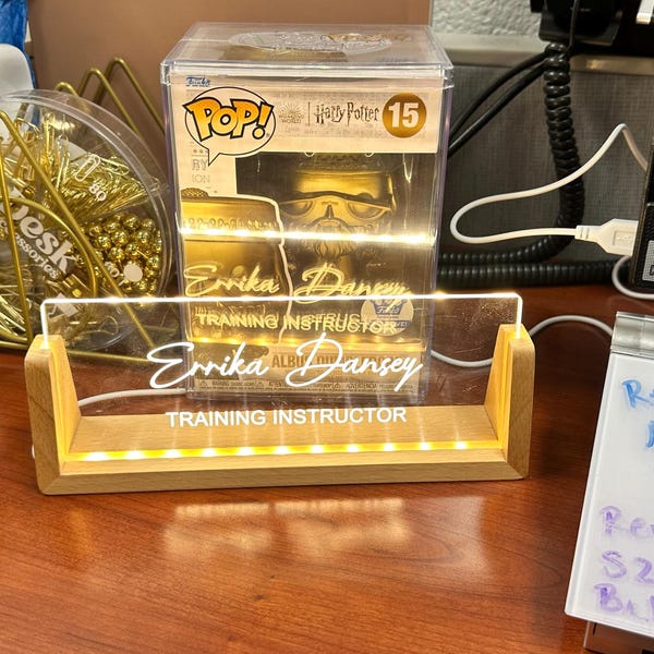 Personalized Name Plate With Wooden Base for Desk | Custom Office Decor ...