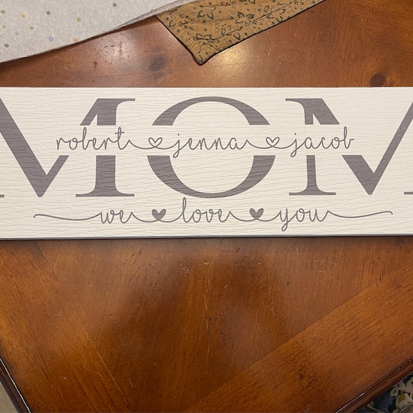 Custom MOM Sign | Mother's Day Gift for Mom | Mom We Love You Sign With ...