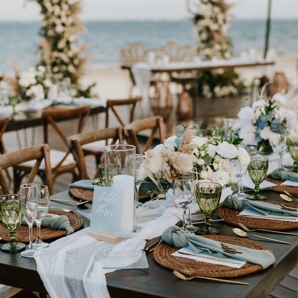 Table Numbers, Sea Glass Table Numbers, Wedding Decor, Beach Wedding ...