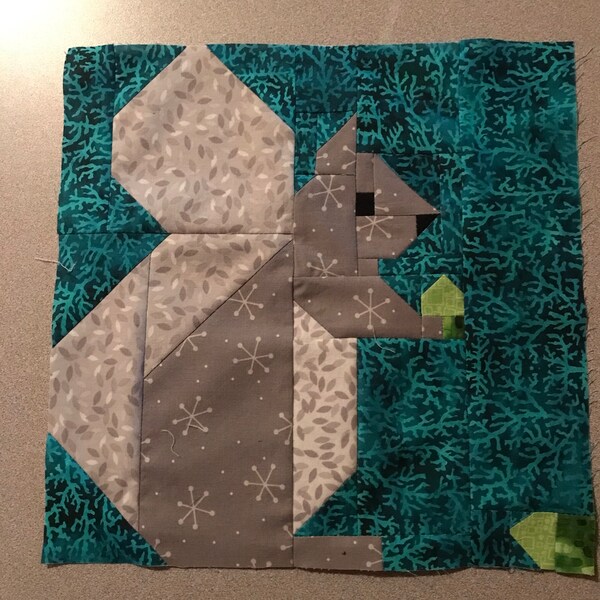 Squirrel Quilt Block Pattern: Machine Pieced Fall Design (PDF Download ...