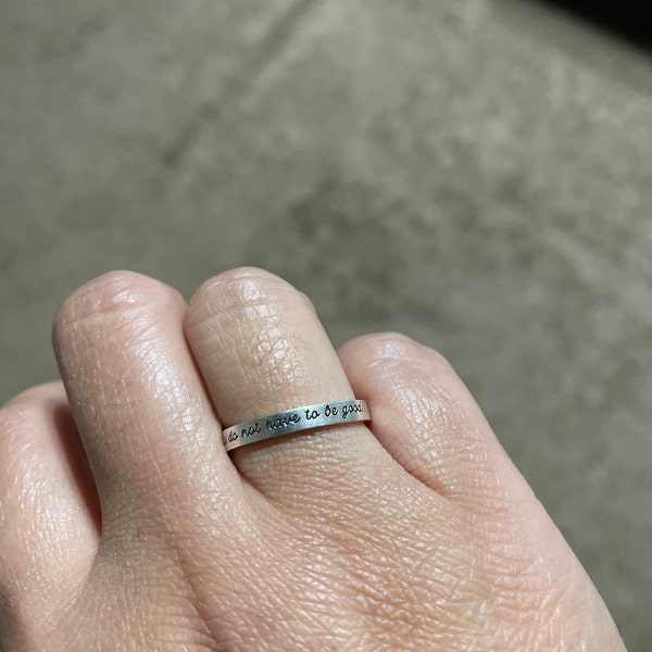 Custom Message Ring • Promise Ring • Skinny Engraved Ring • Engraved ...