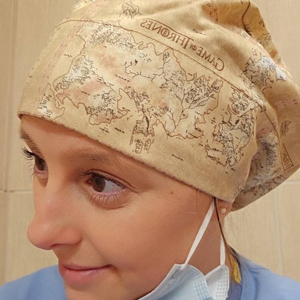 HEAD Anatomy-woman Surgical Cap for Doctor,surgeon Scrub Hat,nurse,vet ...