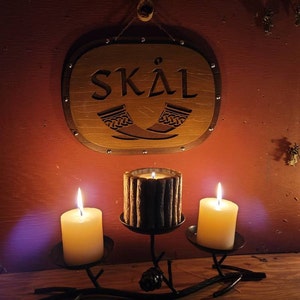 Skål Bar Sign, Viking Home Decor, Skal Norse Gift, Drinking Horn Wall ...