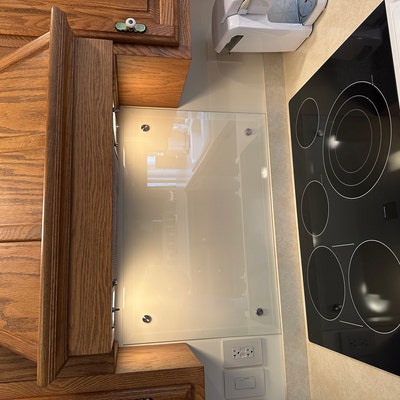 Glass Stove Backsplash, Kitchen Splashback Wall Panel Behind Cooker and ...