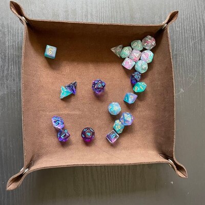 Scroll of Rolling, DND Dice Rolling Tray, Leather Rolling Mat With ...
