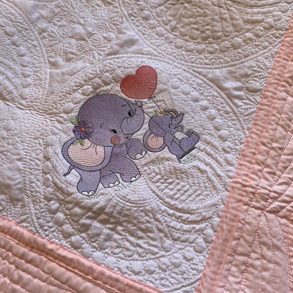 Mommy Elephant Embroidery Design - Baby Machine Embroidery File - PES ...