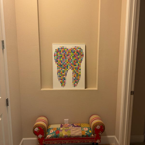 Colorful Tooth 3D Wall Sculpture: an Art Deco Mosaic for a Modern ...