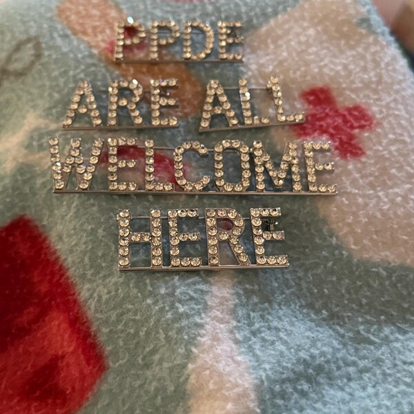 CUSTOM Bling-bling Words Pins, Handmade Name Brooch Pin, Personalised ...