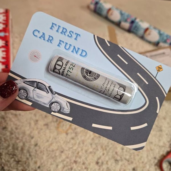 Personalized Car Fund Money Card | Money Card Holders | | Gift for ...