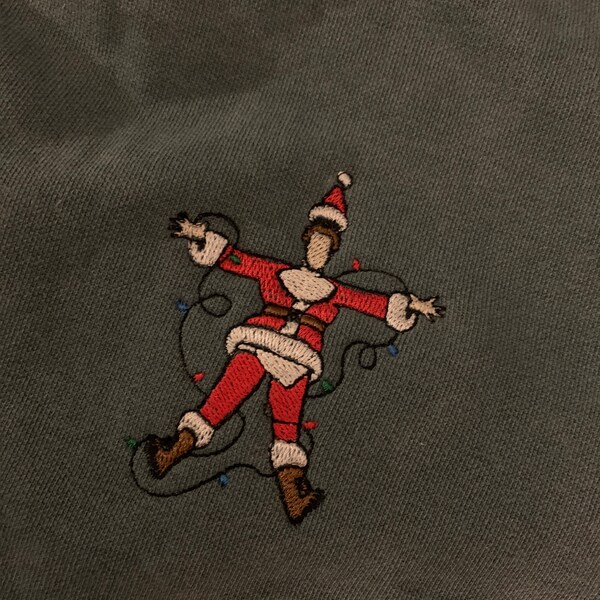 Funny Embroidered Santa Sweatshirt: Funny Electrocuted Santa Christmas ...