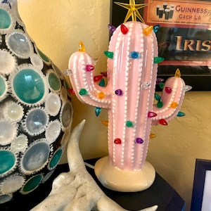 Cactus Tree With Lights, Vintage Style Light-up Cactus, Boho Christmas ...