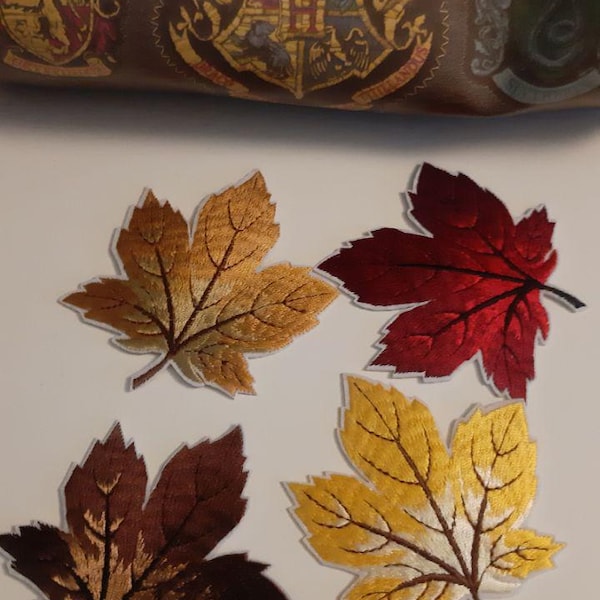 Autumn Leaves Flaming Fall Embroidered Patches Iron on Set - Etsy