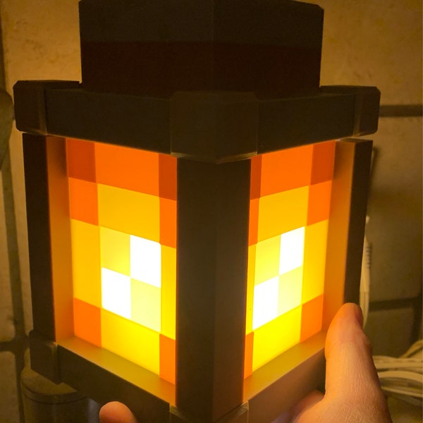 Pixelated Night Light Lantern Night Lamp Birthday Gift Kids Bedroom ...