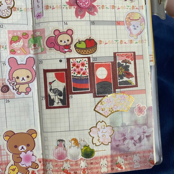 Nature Mini Washi Sticker Booklet | Assorted Pattern Sky Green Flower ...