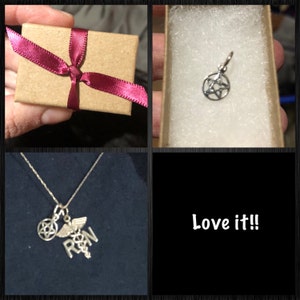 Sterling Silver Teeny TINY Pentacle, Pentagram VERY SMALL charm Only or ...