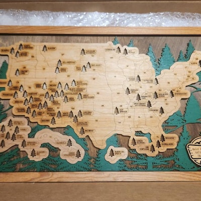 US National Parks Travel Map, Gift for Hikers, Personalized Map, Gift ...