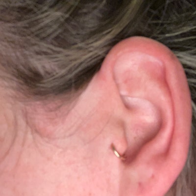 Upper Lobe and Ear Gold Cartilage Hoop Earring, Single Anti Tragus ...