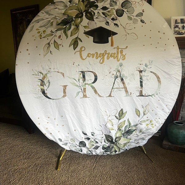 Class of 2026 Graduation Round Backdrop Cover Congratulations Party ...