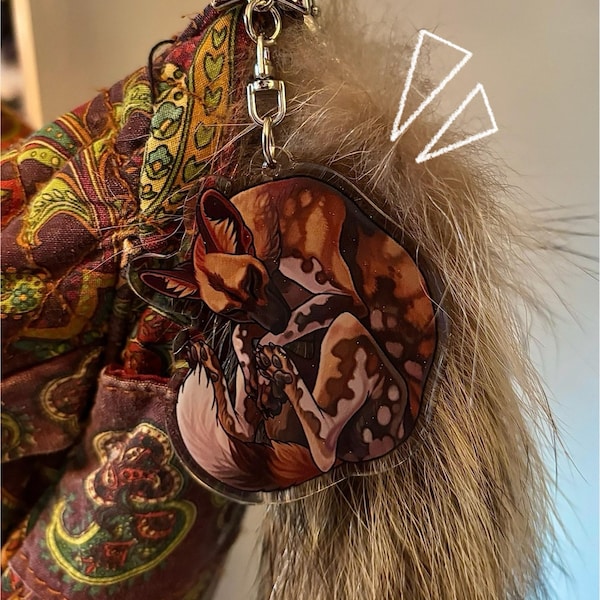Sleepy Wild Canids Glitter Epoxy Keyrings - 5 Different Species - Etsy