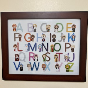 Saint ABC Poster Print. Catholic ABC Wall Art Poster. First Communion ...