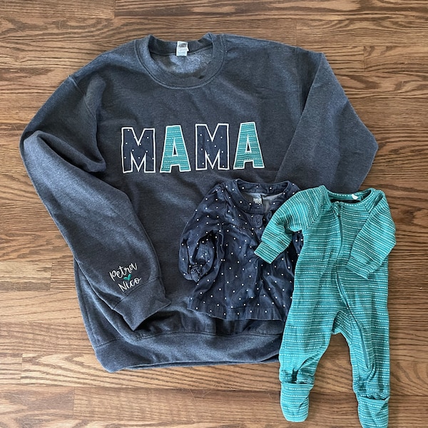 Mama Keepsake Sweater, Keepsake Sweatshirt, Embroidered Mama, Baby ...