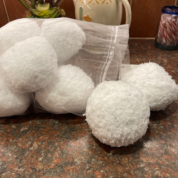 Plush Knit Indoor Snowballs: Christmas Holiday Decor, Kids Gifts (set ...