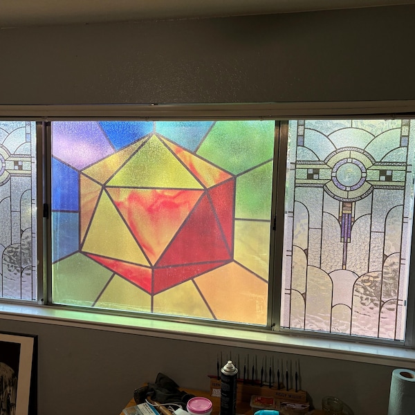 Custom Size Stained Glass Window Film Frosted Privacy Static Cling ...