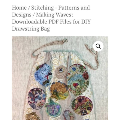 Downloadable PDF Files for DIY Drawstring Bag, Includes Pattern ...