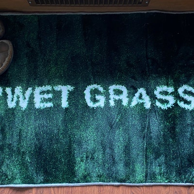 Wet Grass Patterned Rug, Wet Grass Rug, Wet Grass, 3D Patterned Non ...