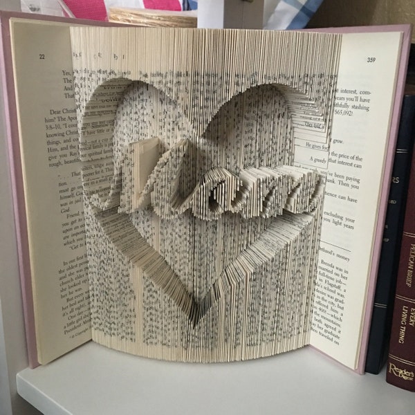 Book Folding Pattern Mothers Day Mom in Heart Cut and Fold: Free ...