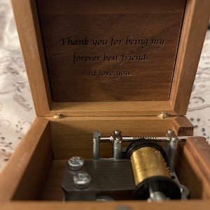 Personalized Music Box Small Vintage Wooden Music Box Walnut Natural ...