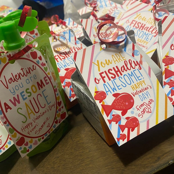 Fish Valentine's Day Printable Tag Swedish Valentine Class Valentine ...