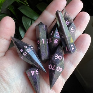 Pink and Blue Iridescent Crystal Dnd Dice. Luminescent Cave - Etsy