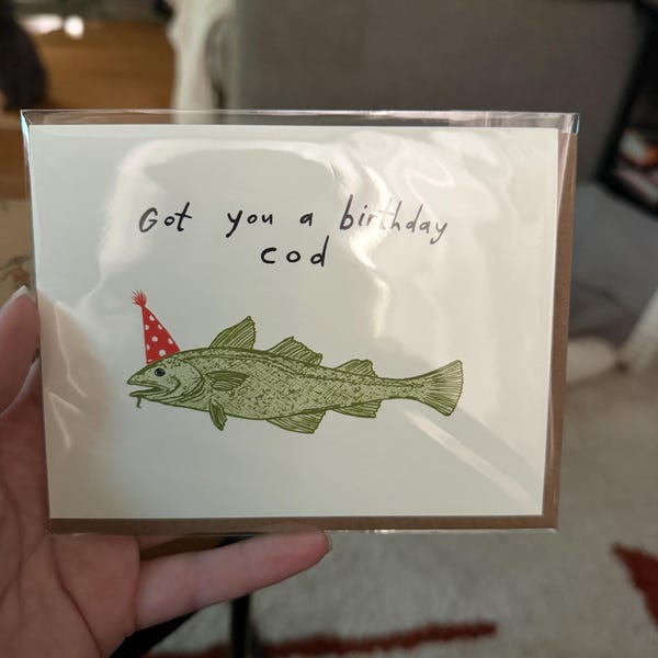 Birthday Cod - Funny Birthday Card Pun - Fish - Birthday Card for Him ...