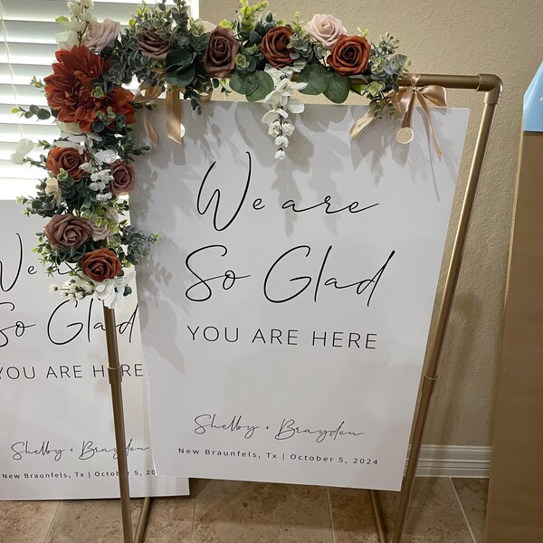 Terracotta and Cream Fall Wedding Sign Swag, Floral Sign Decor, Burnt ...