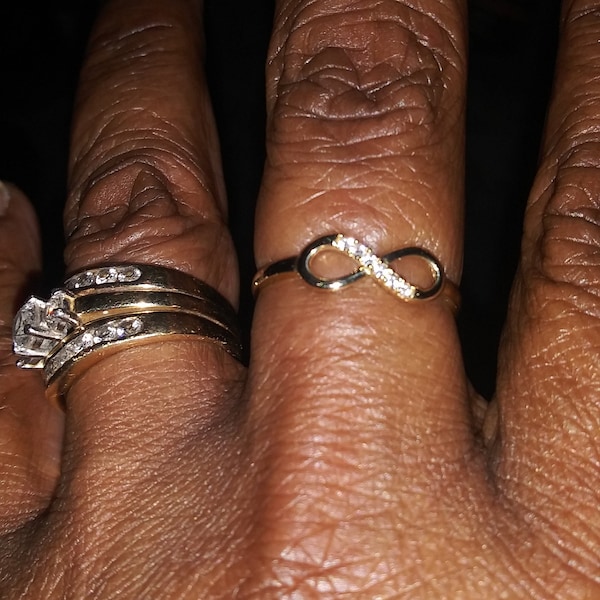 10K Yellow Gold Infinity Promise Ring, Eternal Love & Friendship Band ...