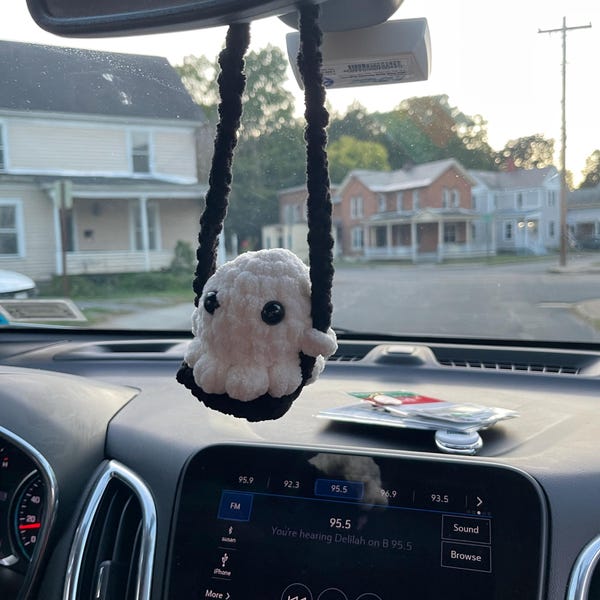 Crochet Ghost Car Mirror Hanger PDF PATTERN | Fall Car Decor | DIY Car ...